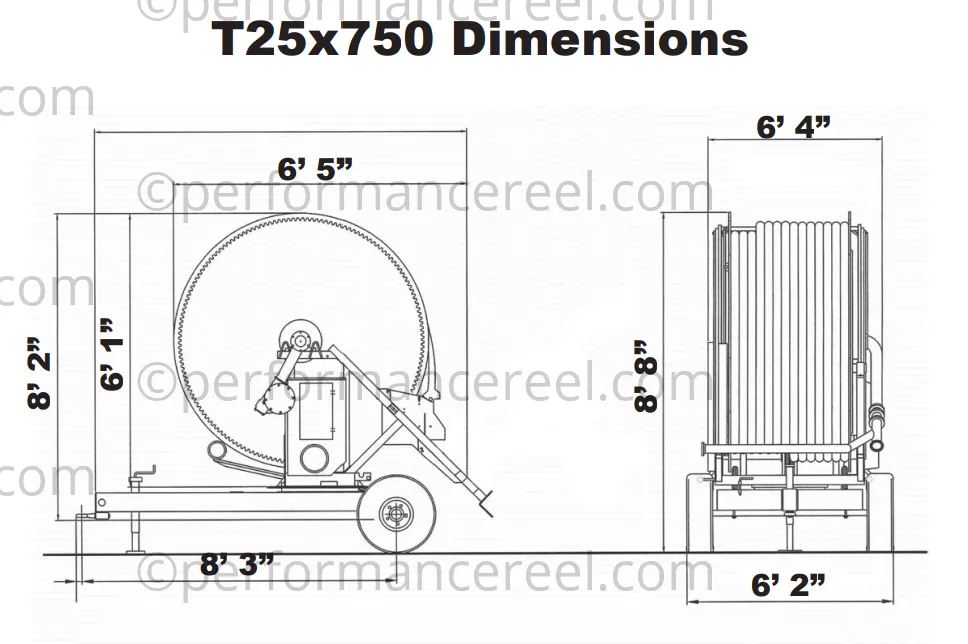 Kifco E25 X 750 Ag-Rain Water Reel Traveler With Nelson Sr100 2.5" ID ...